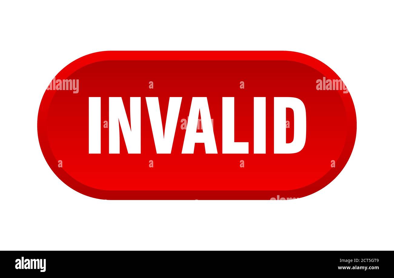 invalid button. rounded sign isolated on white background Stock Vector ...