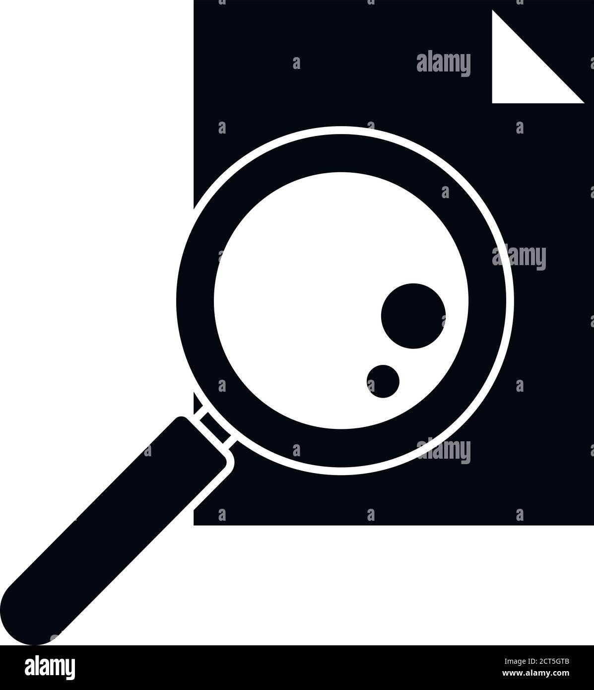 Paper magnifier exploration icon. Simple illustration of paper ...