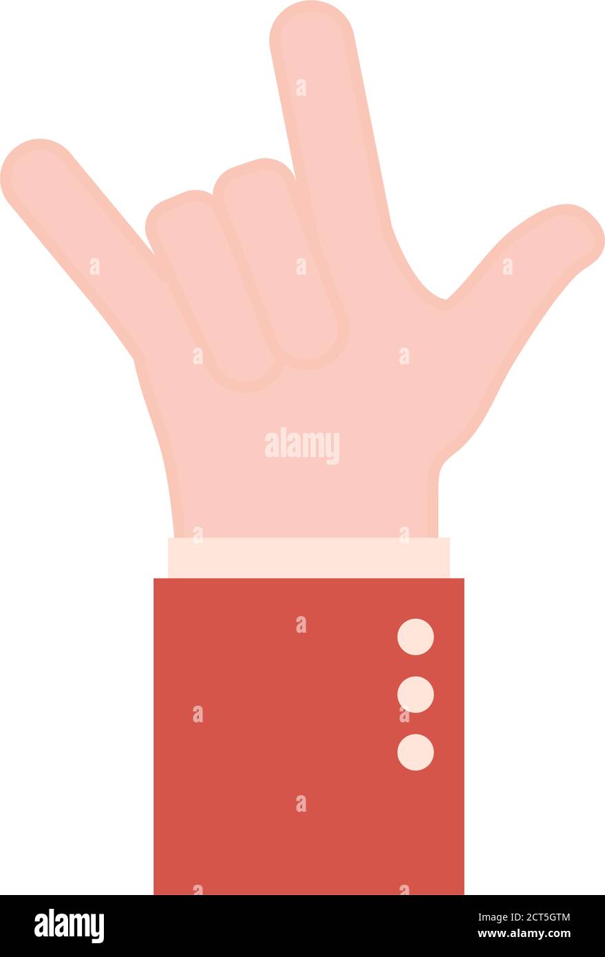 rock hand sign language flat style icon vector design Stock Vector ...