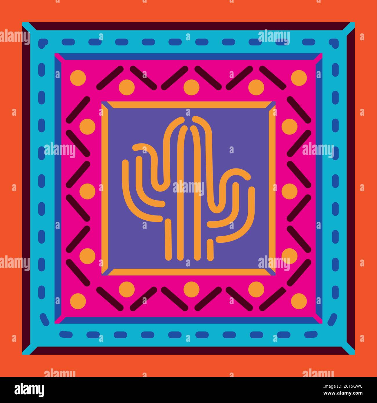 mexican cactus in frame vector design Stock Vector Image & Art - Alamy