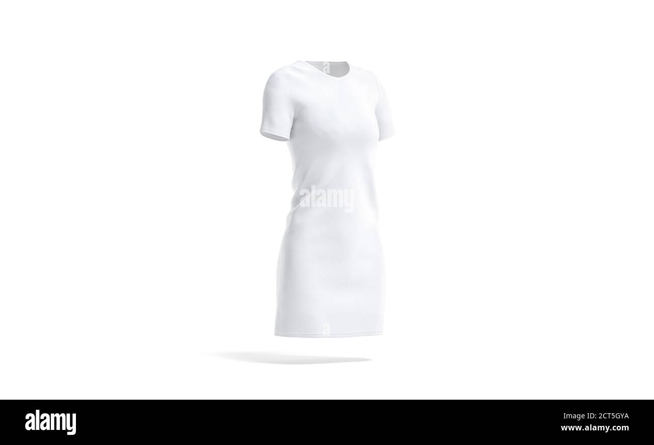 Blank white cloth dress mock up, side view Stock Photo - Alamy