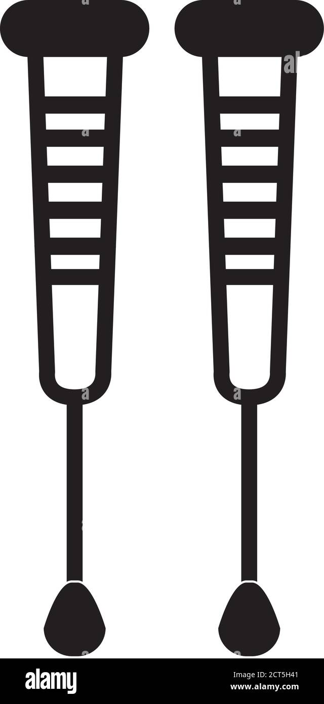 crutches silhouette style icon vector design Stock Vector Image & Art ...