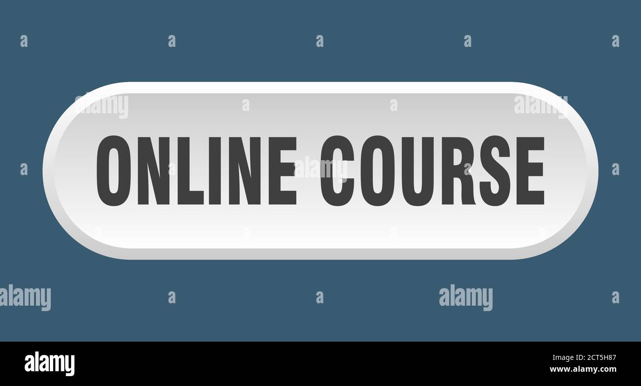 online course button. rounded sign isolated on white background Stock ...