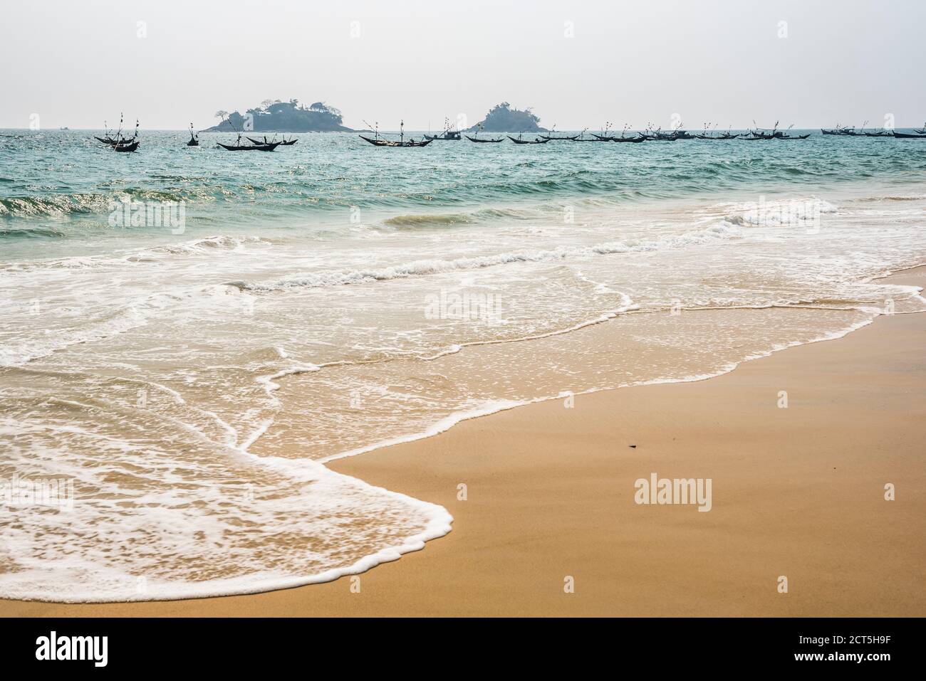 Fishing boats at Tizit Beach, Dawei Peninsula, Tanintharyi Region ...