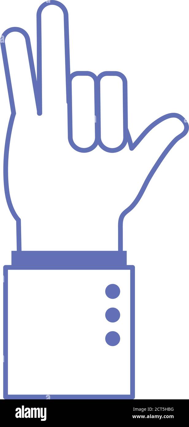 two hand sign language line and fill style icon vector design Stock ...