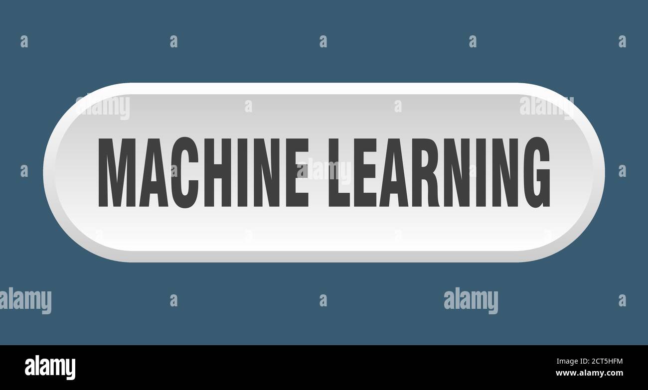 machine learning button. rounded sign isolated on white background ...