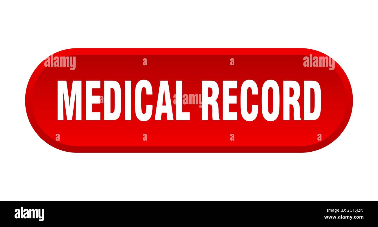 medical record button. rounded sign isolated on white background Stock ...