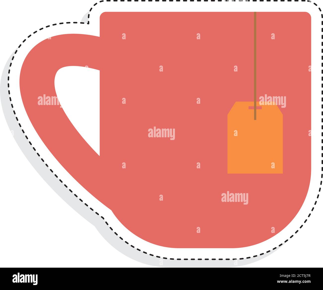 Isolated red cup icon. Coffee or tea cup - Vector Stock Vector Image ...