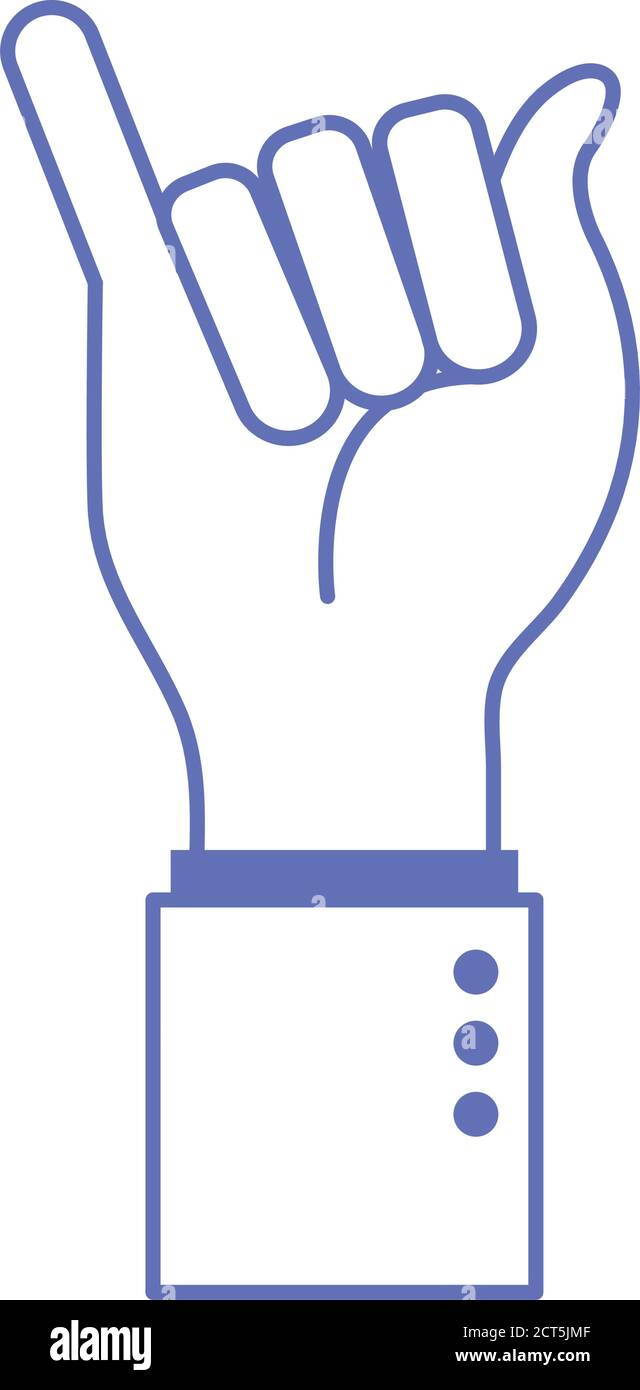 y hand sign language line and fill style icon vector design Stock ...