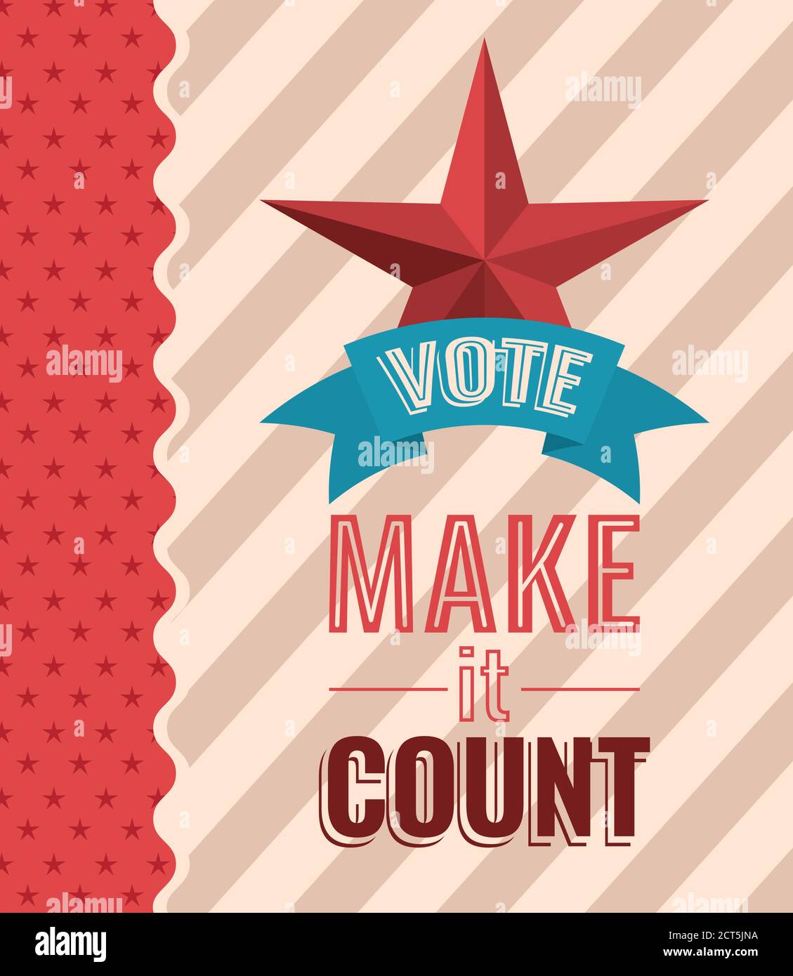 vote and maket it count with star and ribbon vector design Stock Vector ...