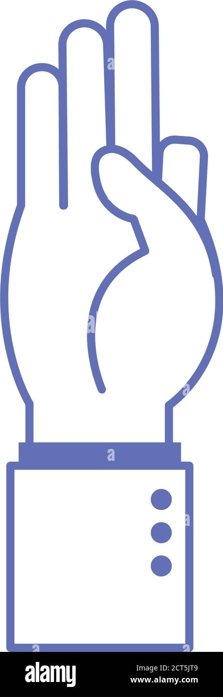 nine hand sign language line and fill style icon vector design Stock ...