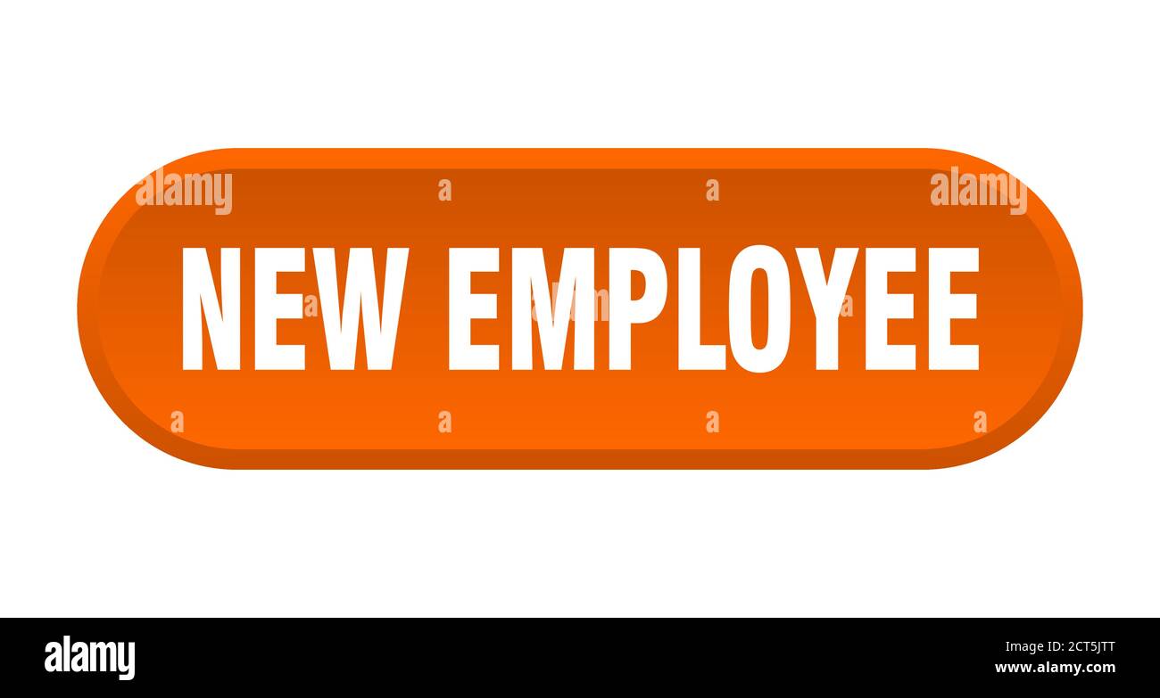 new employee button. rounded sign isolated on white background Stock ...