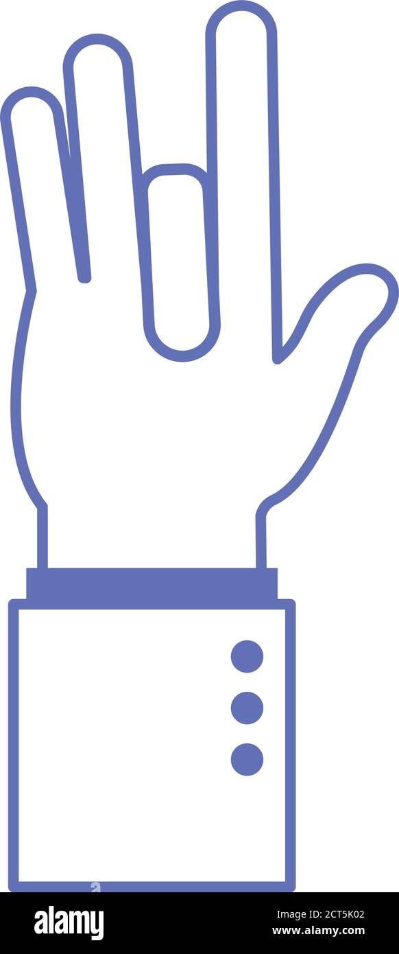 eight hand sign language line and fill style icon vector design Stock ...