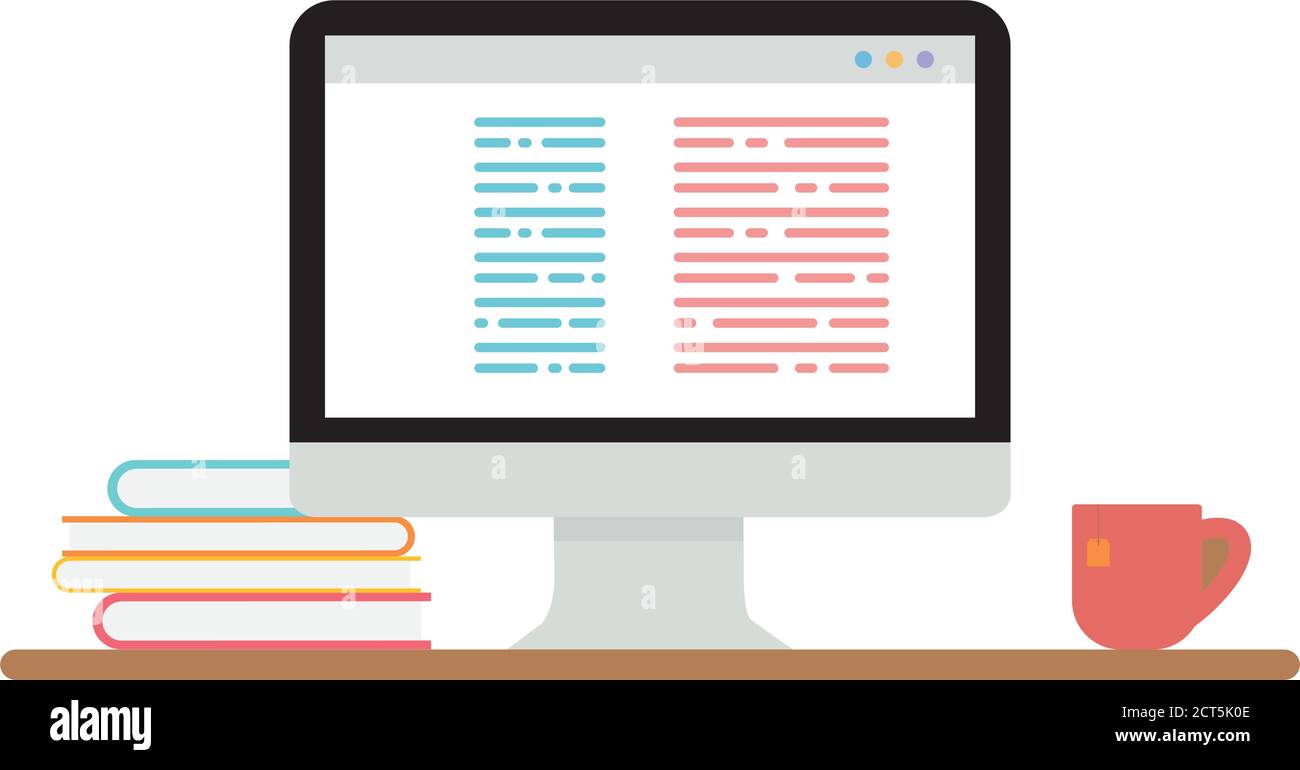 Isolated workstation or home study - Vector illustration Stock Vector ...