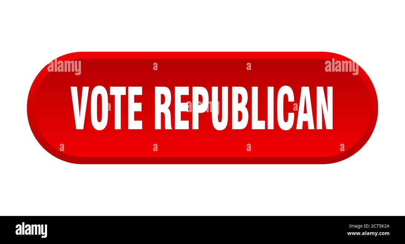 vote republican button. rounded sign isolated on white background Stock ...