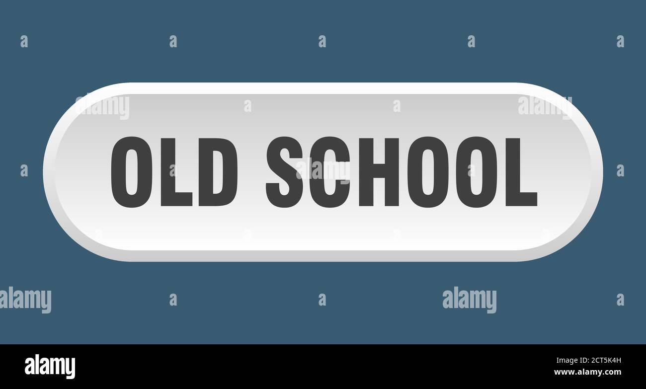 old school button. rounded sign isolated on white background Stock ...