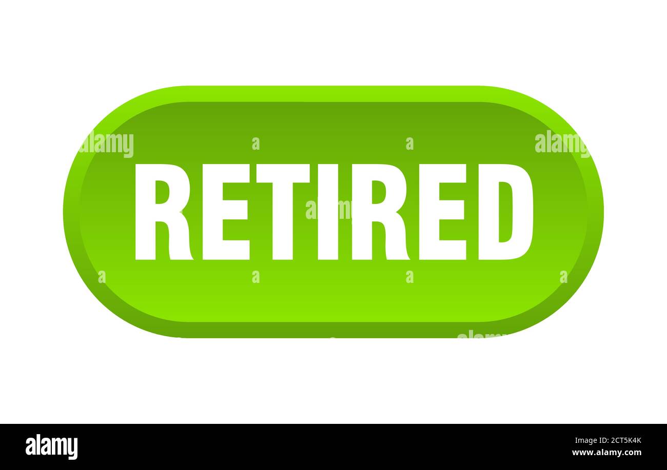 retired button. rounded sign isolated on white background Stock Vector ...