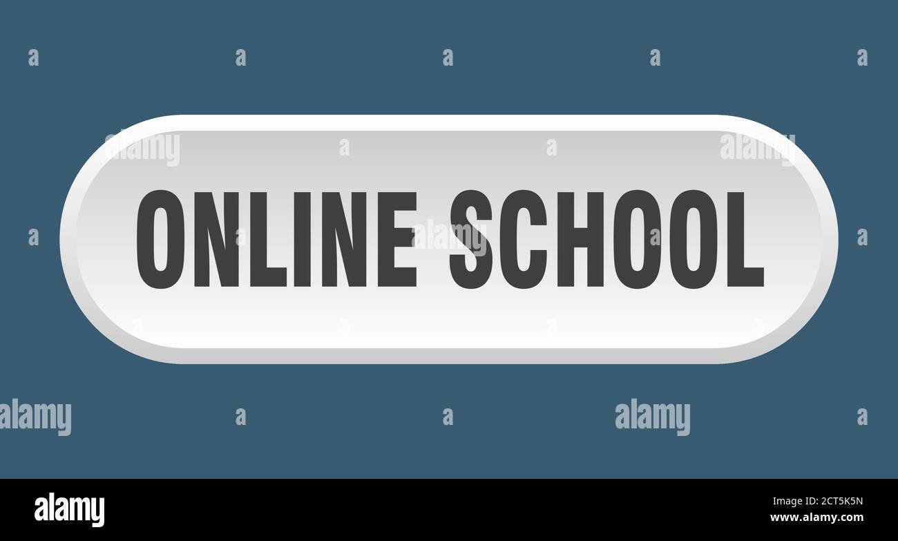 online school button. rounded sign isolated on white background Stock ...