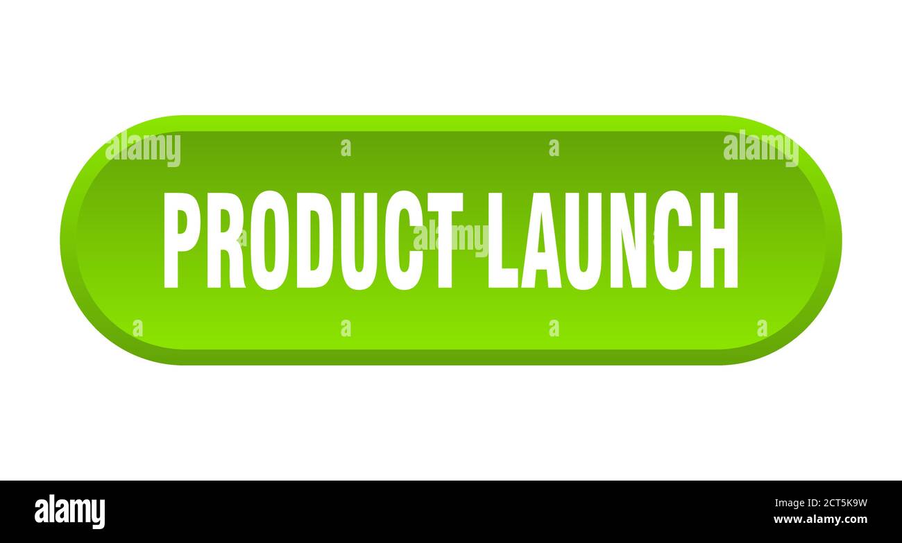 product launch button. rounded sign isolated on white background Stock ...