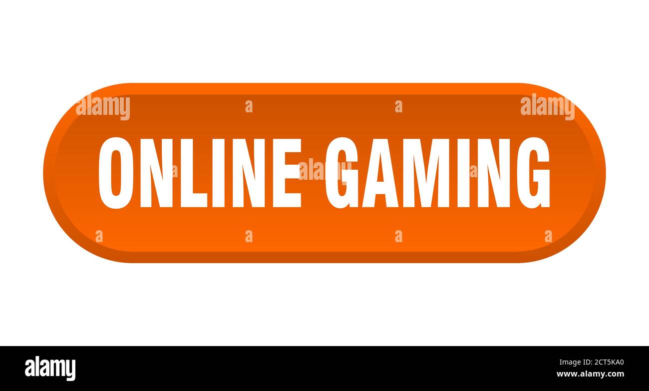 online gaming button. rounded sign isolated on white background Stock ...