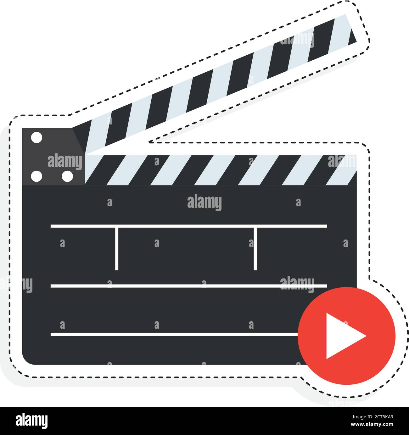 Isolated clapboard and play button - Vector illustration Stock Vector ...