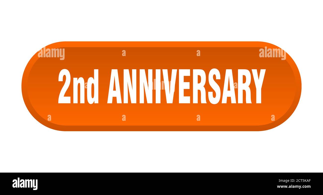 2nd anniversary button. rounded sign isolated on white background Stock ...