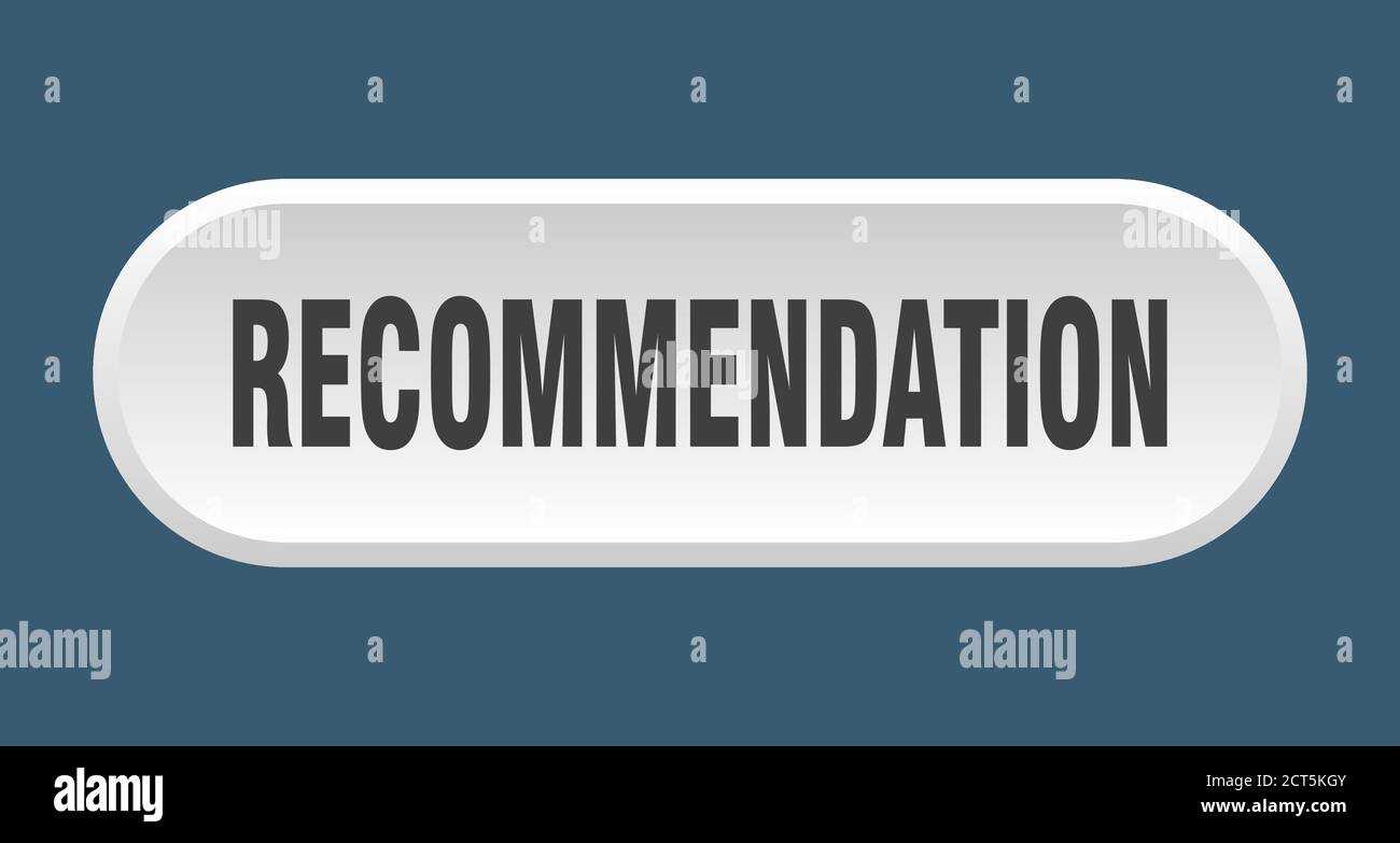 recommendation button. rounded sign isolated on white background Stock ...