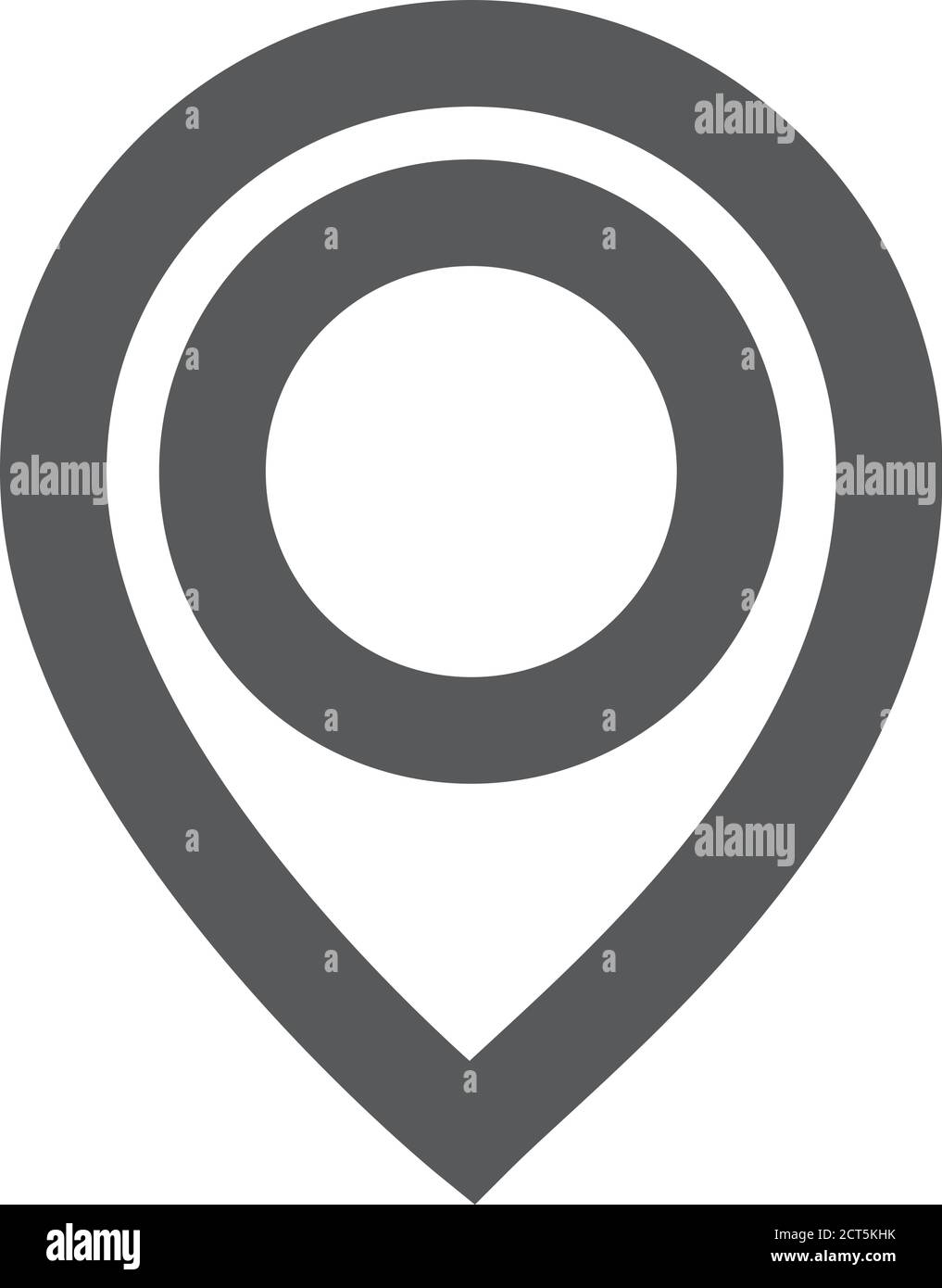Pin location map icon in thick outline style. Black and white ...