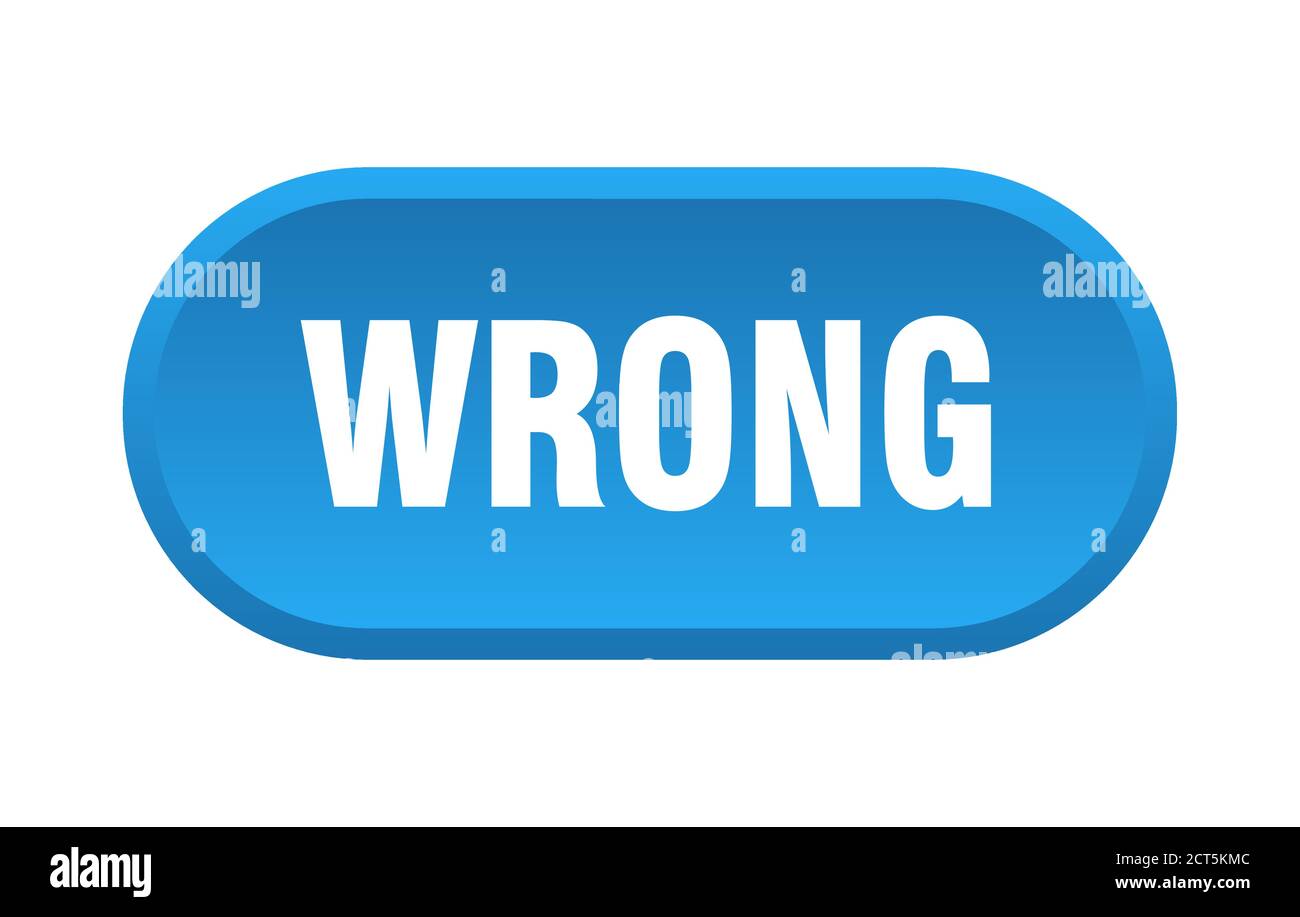 wrong button. rounded sign isolated on white background Stock Vector ...