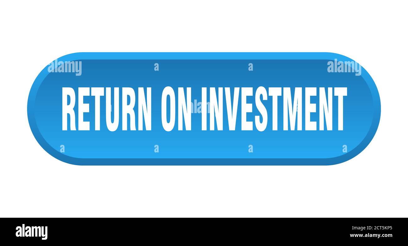 return on investment button. rounded sign isolated on white background ...