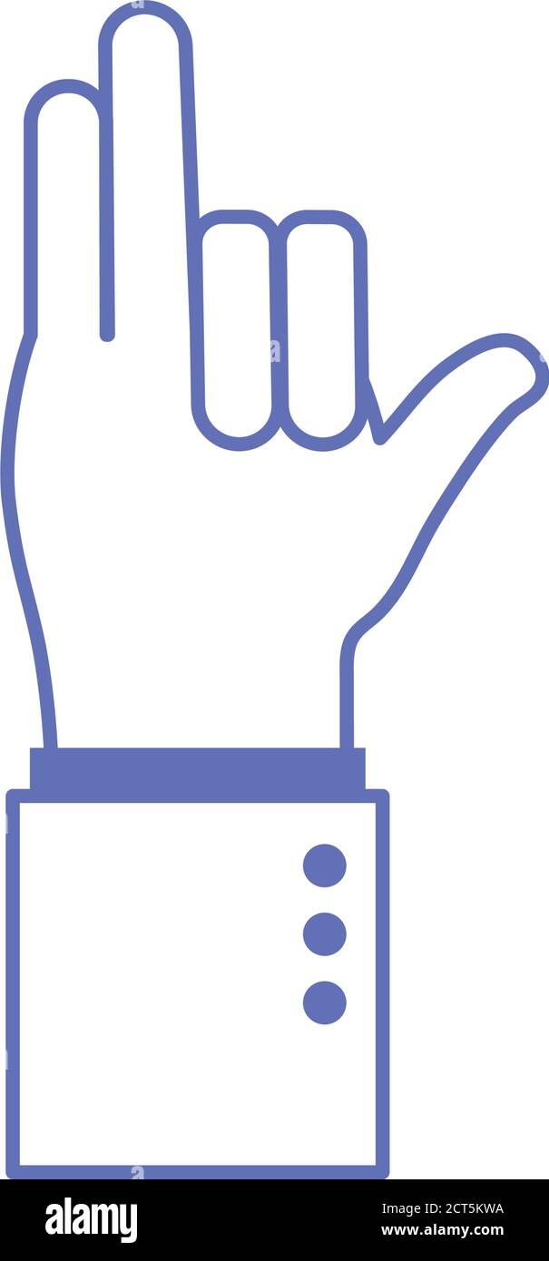 two hand sign language line and fill style icon vector design Stock ...