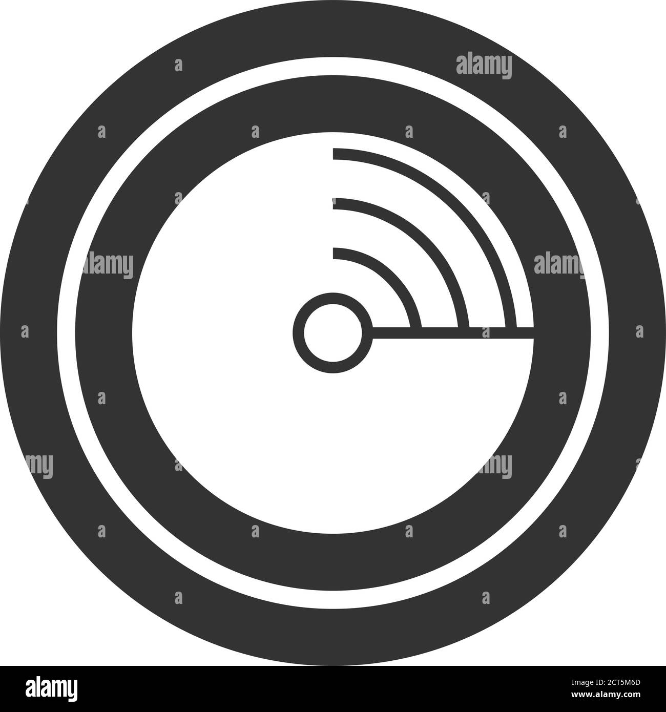 Radar icon in thick outline style. Black and white monochrome vector ...