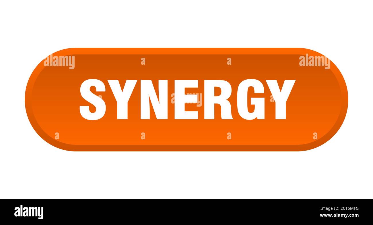 synergy button. rounded sign isolated on white background Stock Vector ...