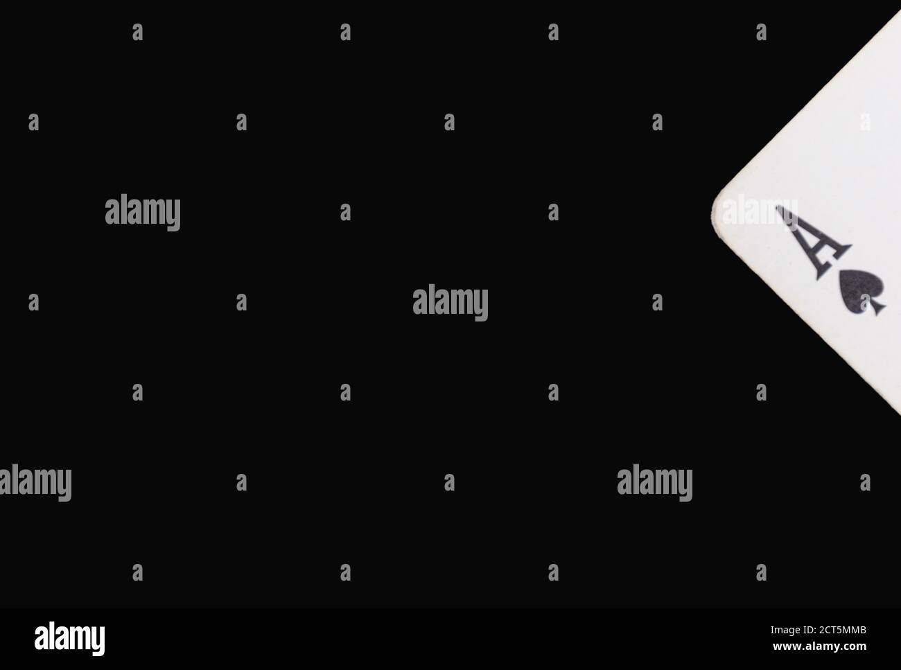 Card game ace symbol isolated on black background Stock Photo - Alamy
