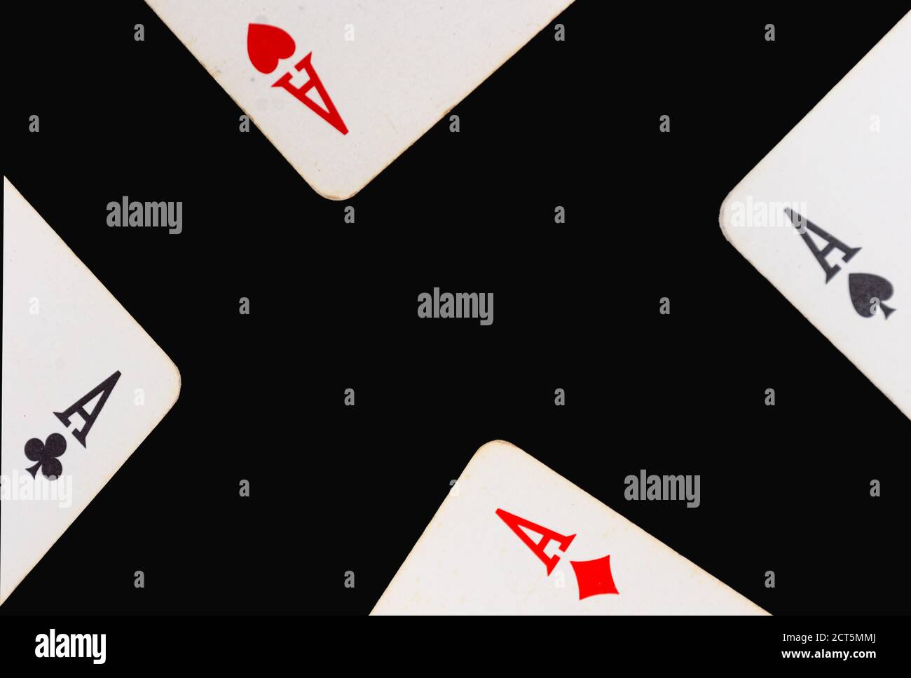 Card game ace symbol isolated on black background Stock Photo - Alamy