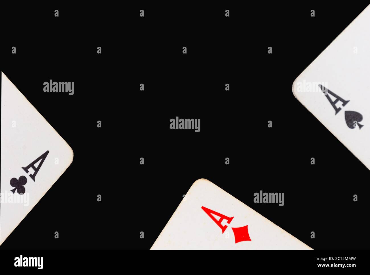 Card game ace symbol isolated on black background Stock Photo - Alamy