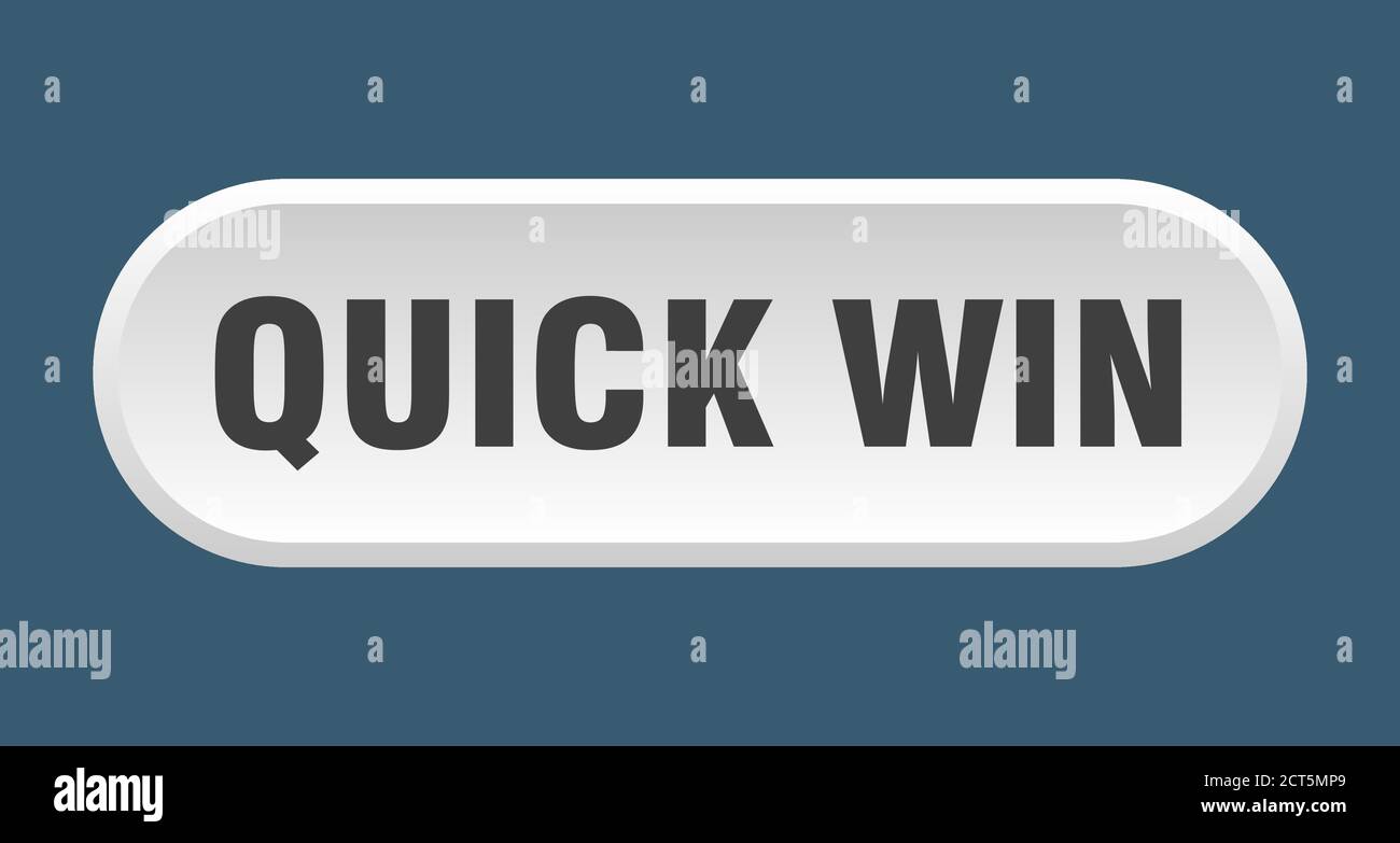 quick win button. rounded sign isolated on white background Stock ...
