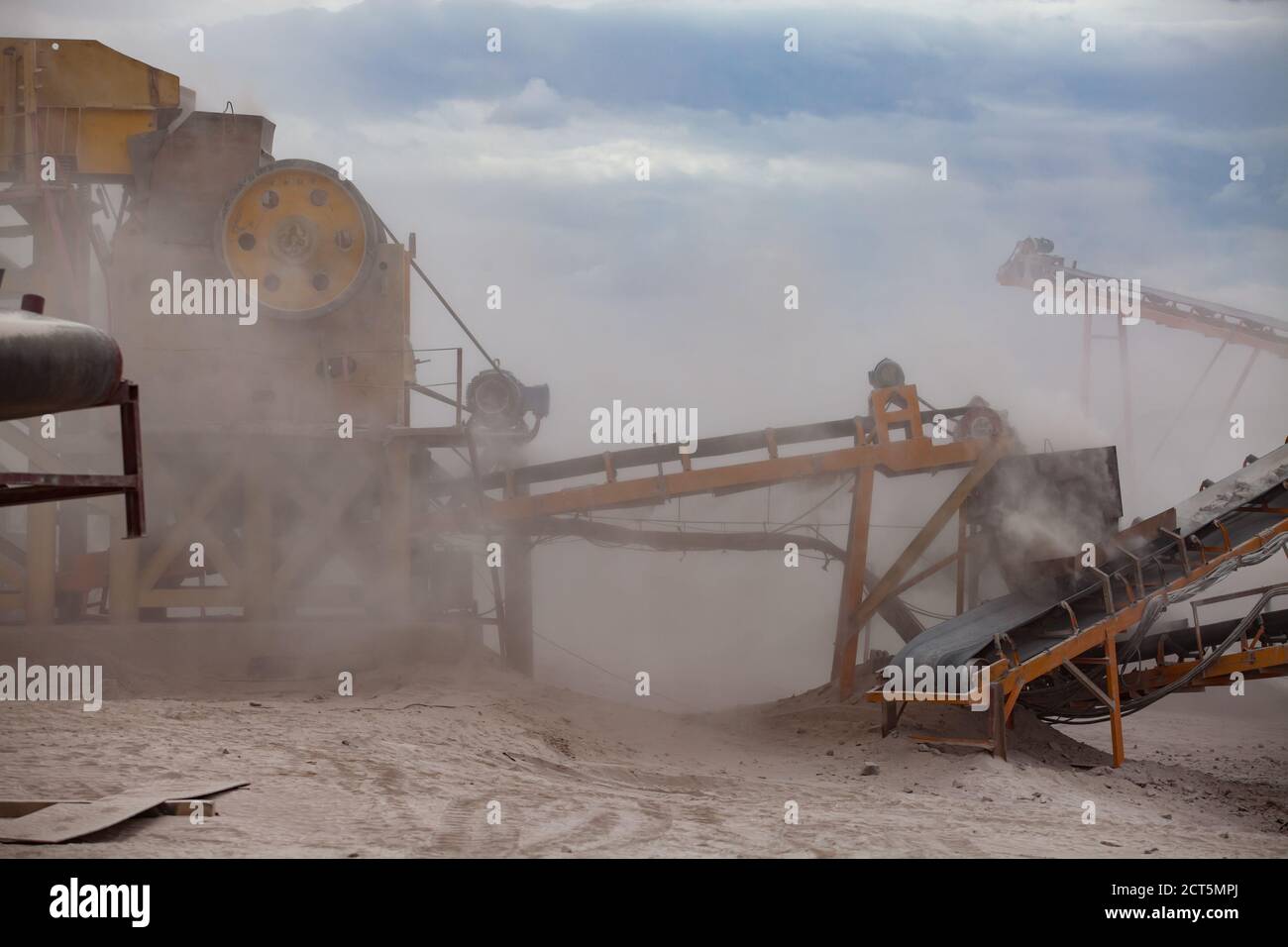 Karaganda/Kazakhstan - June 08 2012: Gravel separation machine ...