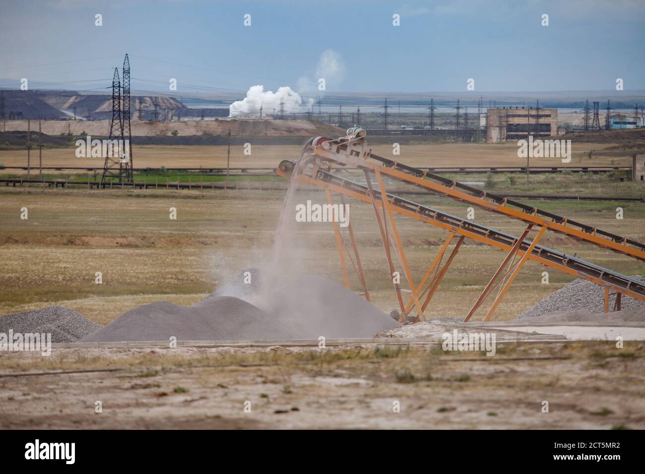 Karaganda/Kazakhstan - June 08 2012: Gravel separation machine ...