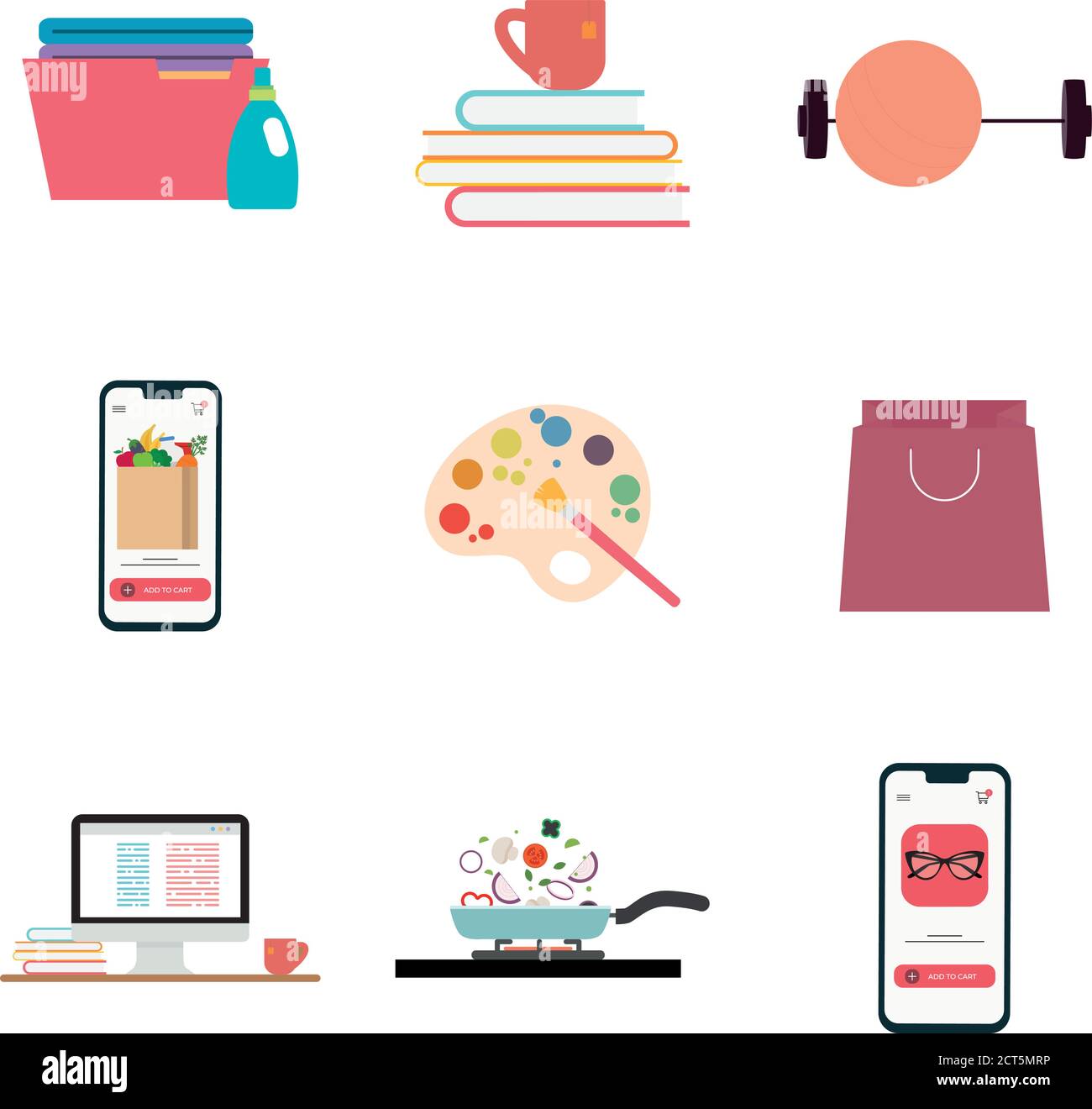 Set of housework icons. Home activities - Vector Stock Vector Image ...