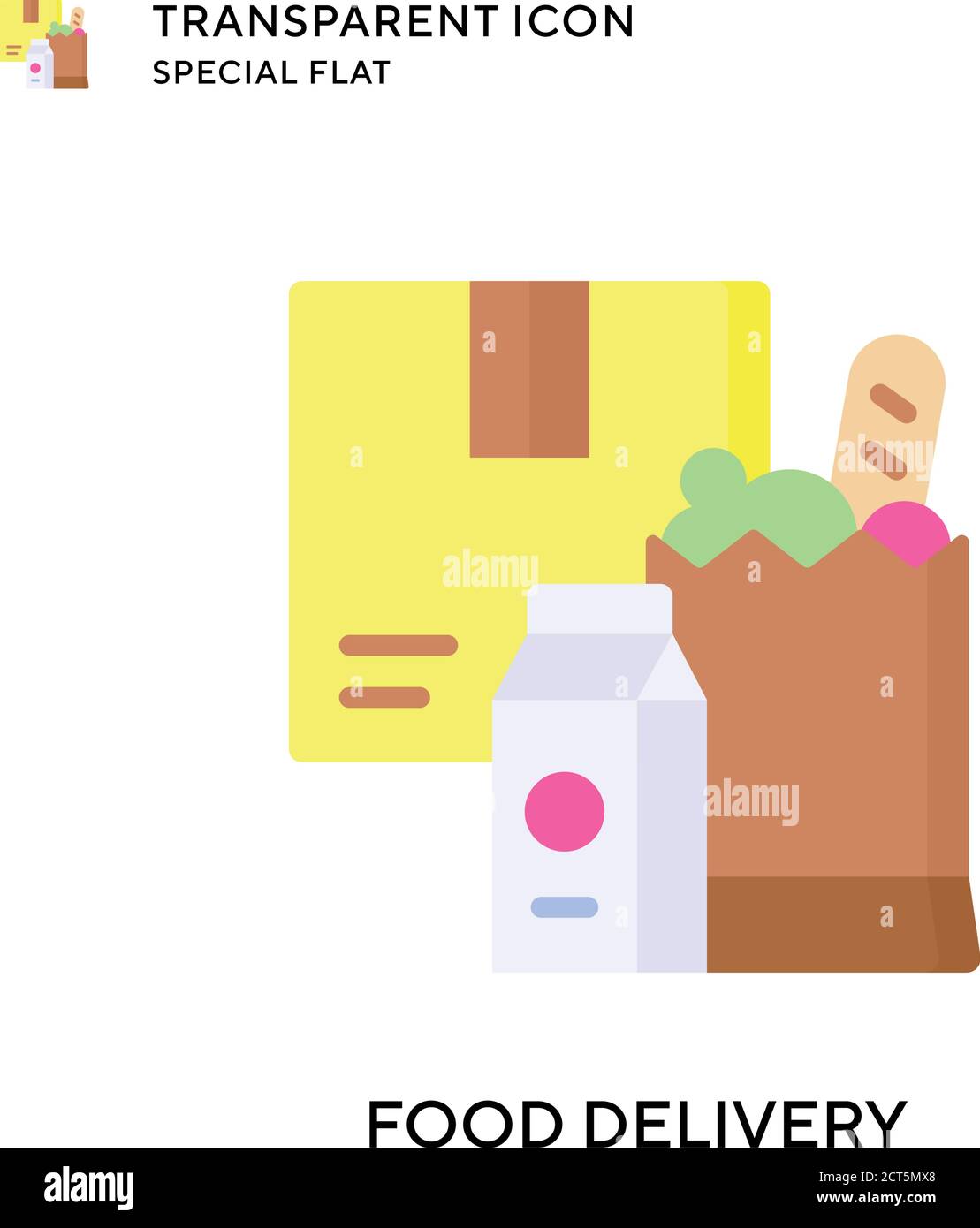 Food delivery vector icon. Flat style illustration. EPS 10 vector Stock ...