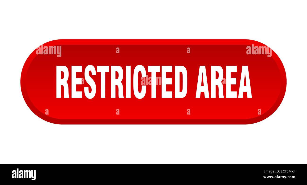 restricted area button. rounded sign isolated on white background Stock ...