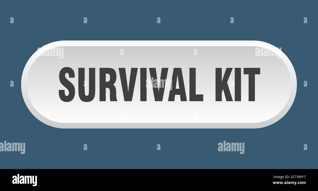 survival kit button. rounded sign isolated on white background Stock ...