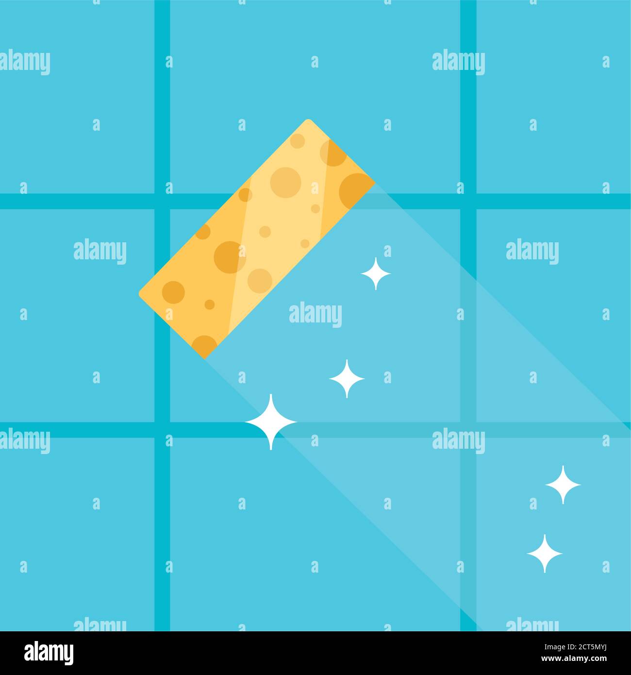 Clean tiles with a sponge. Home clean - Vector Stock Vector Image & Art ...