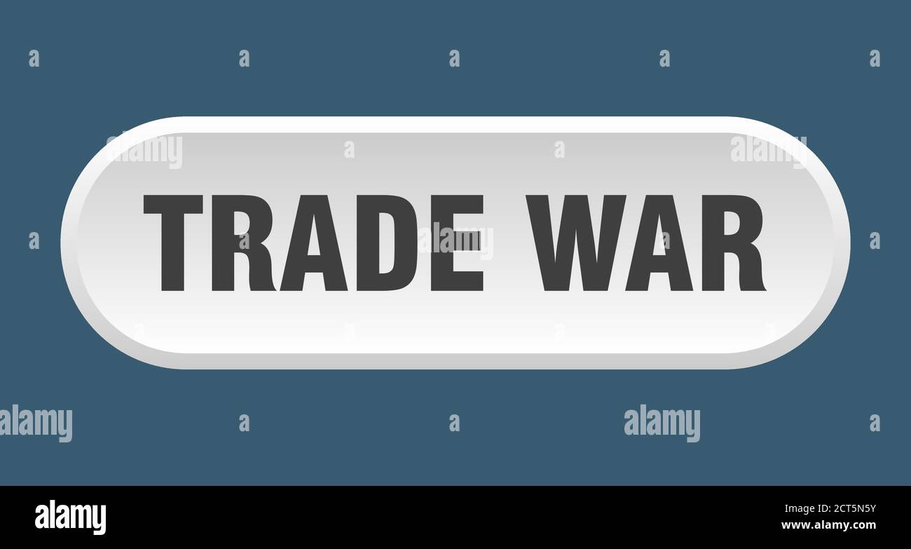 trade war button. rounded sign isolated on white background Stock ...