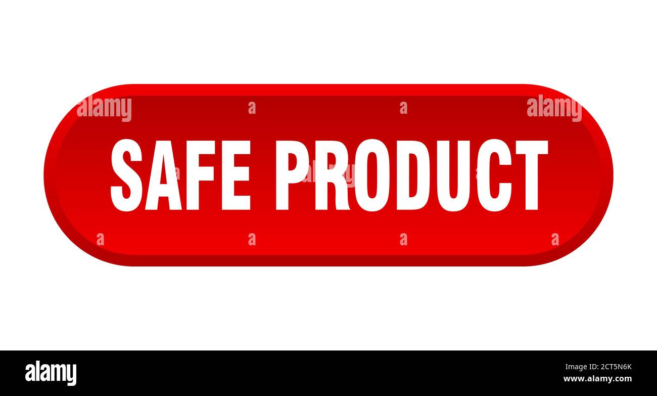 safe product button. rounded sign isolated on white background Stock ...