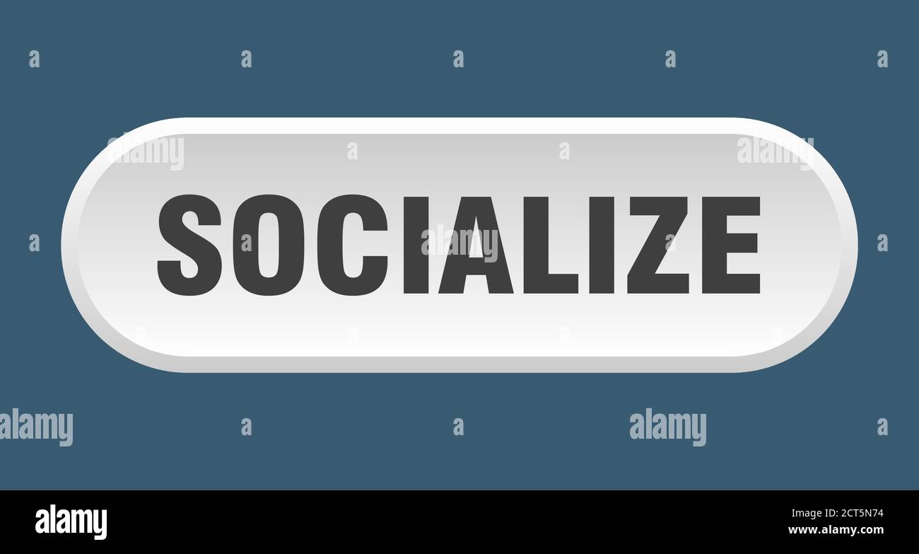 socialize button. rounded sign isolated on white background Stock ...