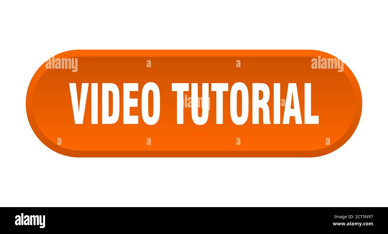 video tutorial button. rounded sign isolated on white background Stock ...