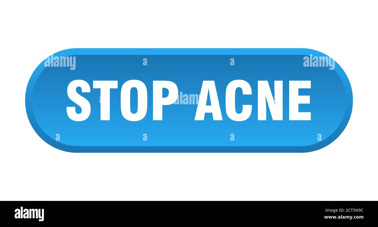 stop acne button. rounded sign isolated on white background Stock ...