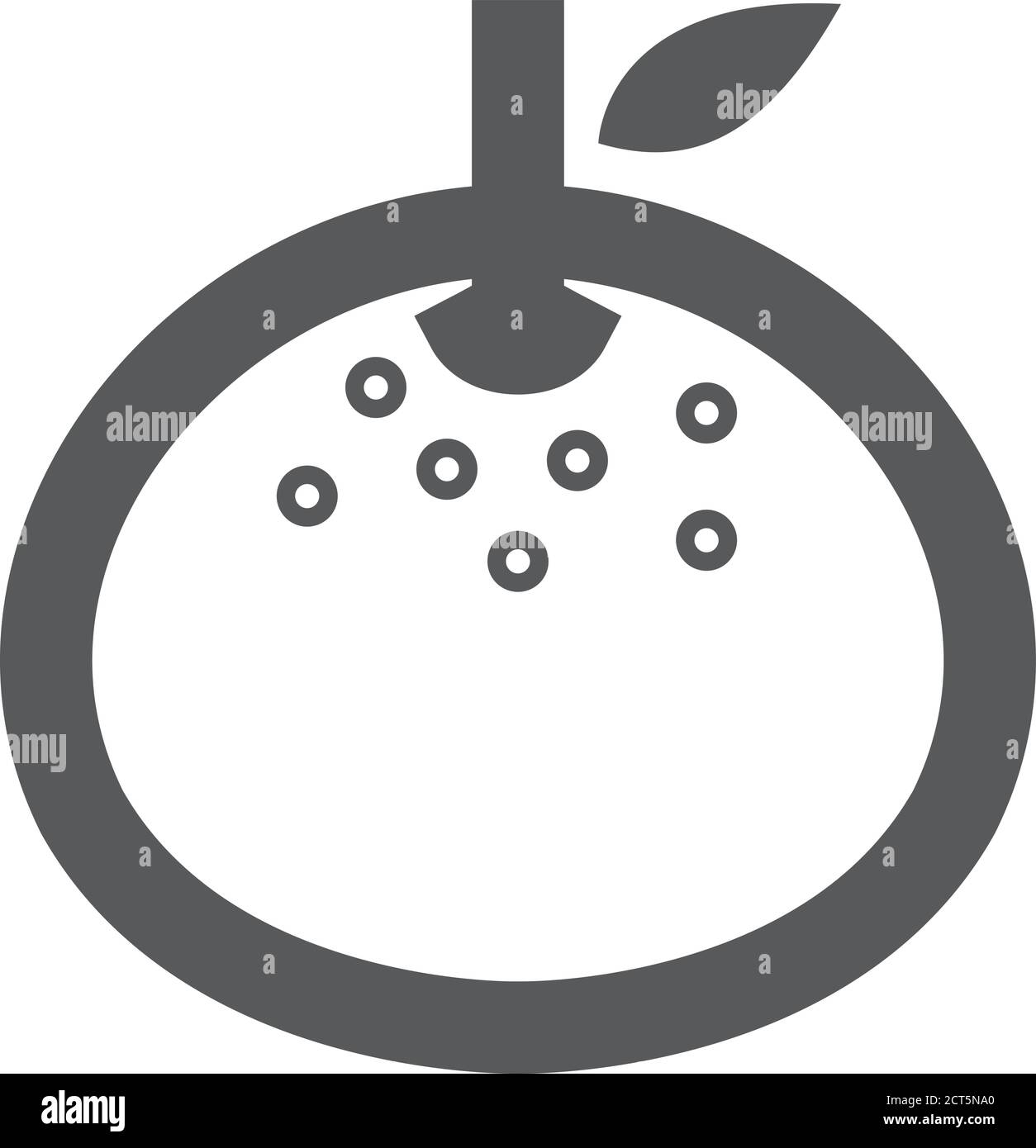 Orange icon in thick outline style. Black and white monochrome vector ...